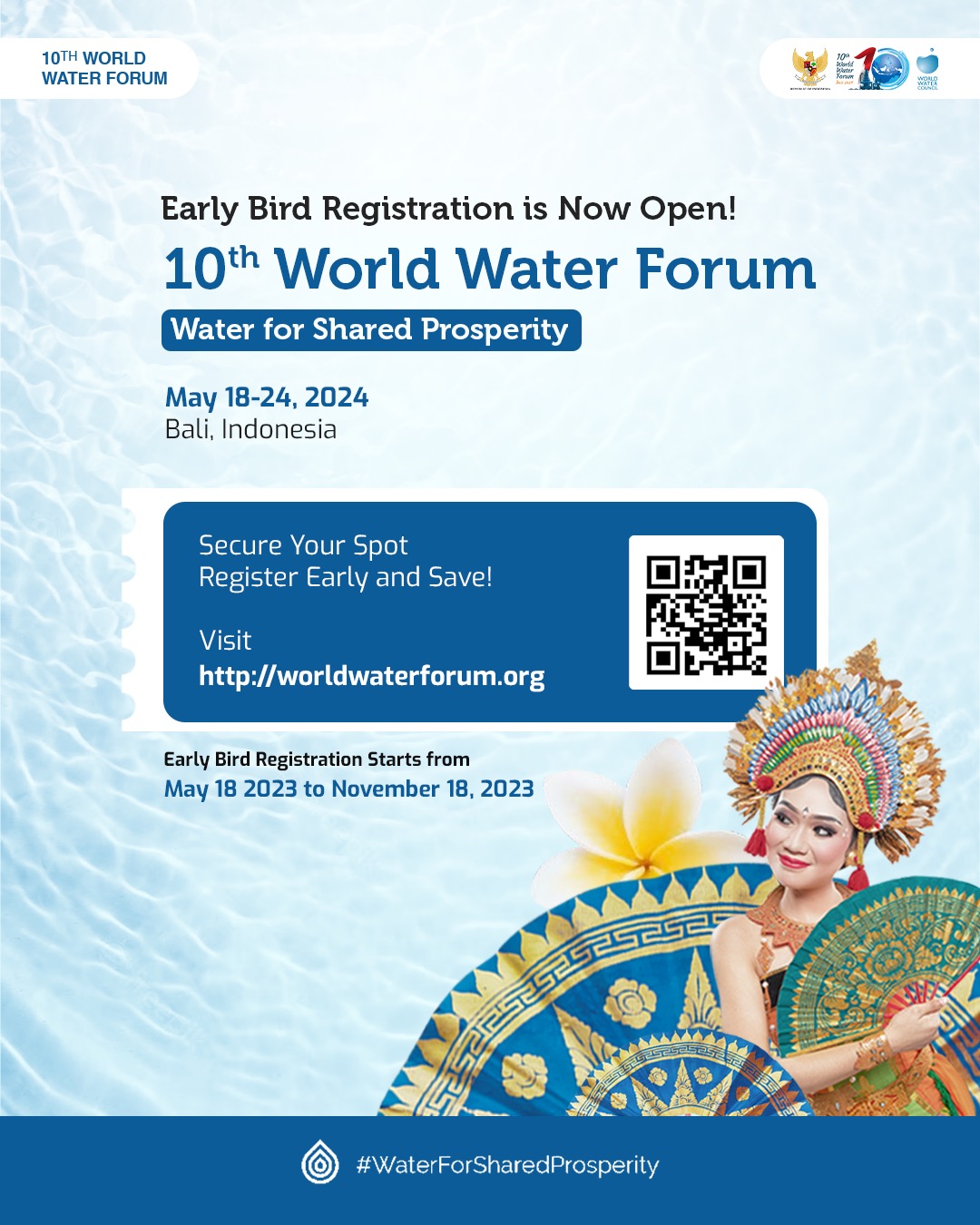 Registrasi Peserta World Water Forum ke-10 di Bali Mulai Dibuka 18 Mei 2023